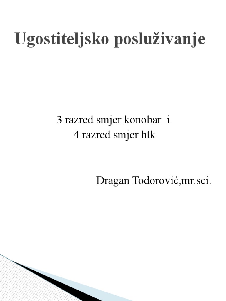 Konobar - Barsko Poslovanje 3 - 3 Razred | PDF