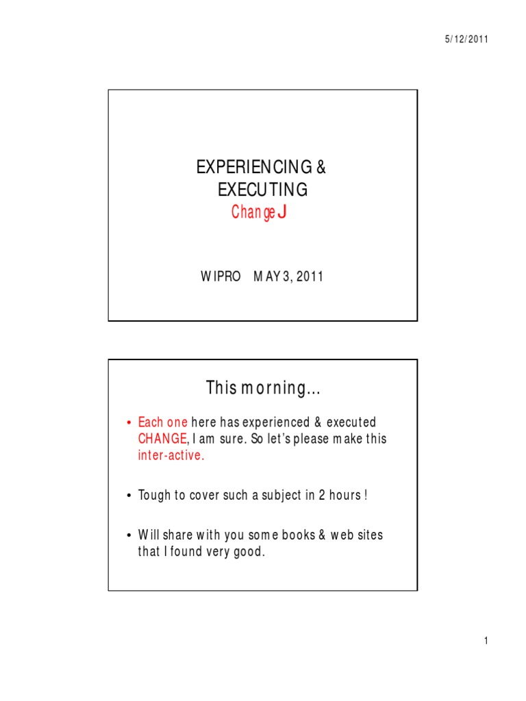 Experiencing and Executing Change | PDF | Habits | Brand