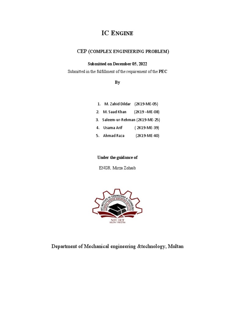 CEP Ic Engine | PDF | Internal Combustion Engine | Turbocharger