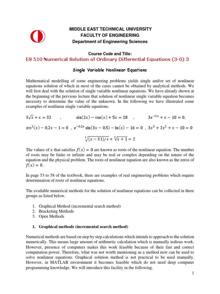 Numerical Solution Of Ordinary Differential Equations Part 2