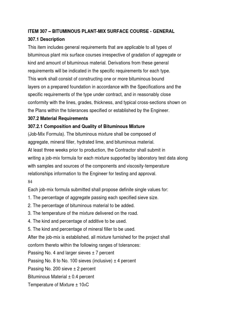 ITEM 307 - Bituminous Plant-Mix Surface Course - General 307.1 ...