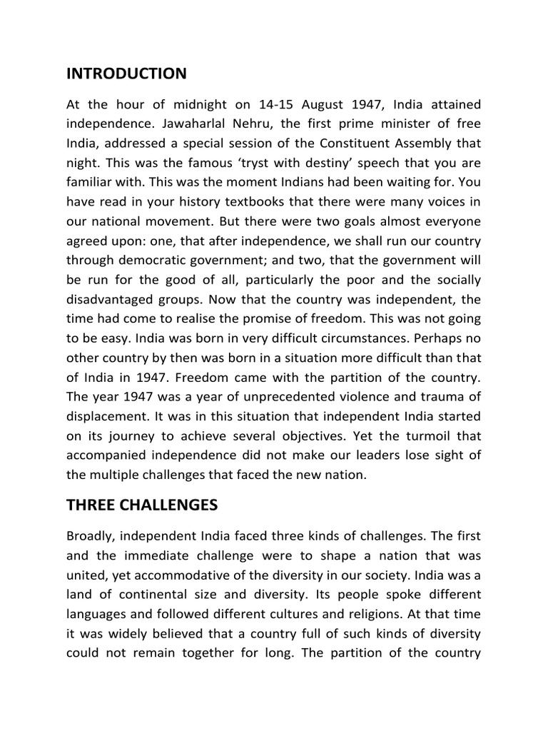 Challenges To Nation Building | PDF | Partition Of India | Mahatma Gandhi