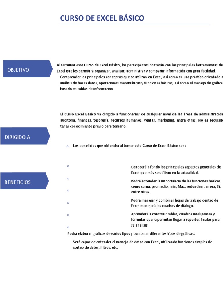 Curso de Excel Basico | PDF | Microsoft Excel | Hoja de cálculo