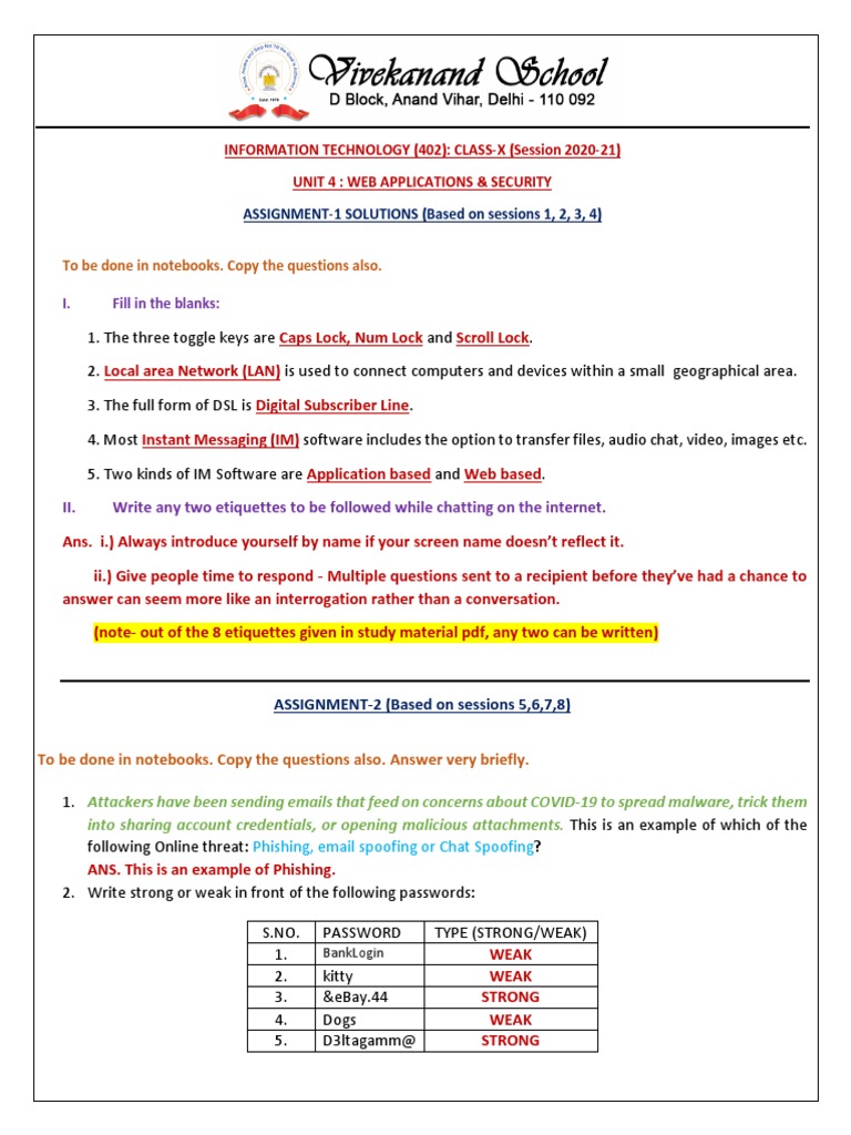 Unit-4 Assignment 1 & 2-SOLUTIONS | PDF