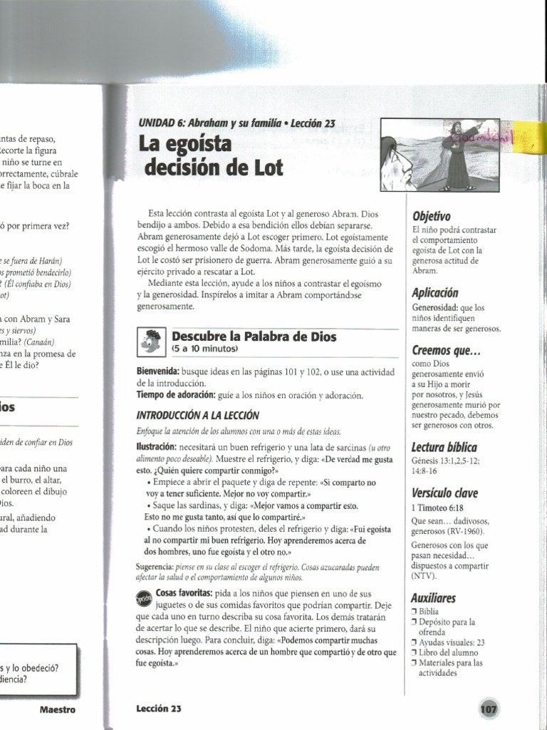 La Egoísta Decisión de Lot Iclase) | PDF