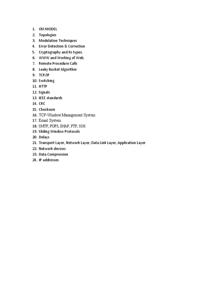 Key Topics in Computer Networking | PDF | Computers