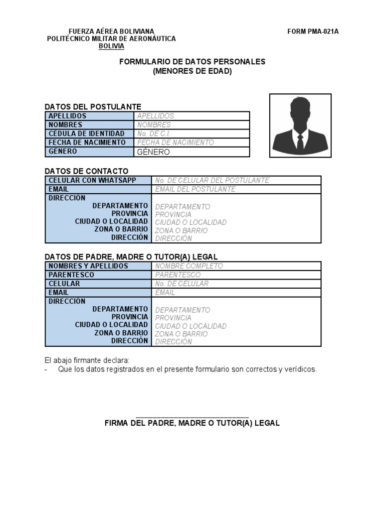 Form PMA-021A - Formulario de Filiación | PDF