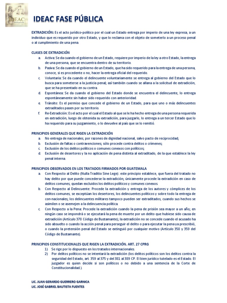 EXTRADICIÓN | PDF | Extradición | Derecho penal