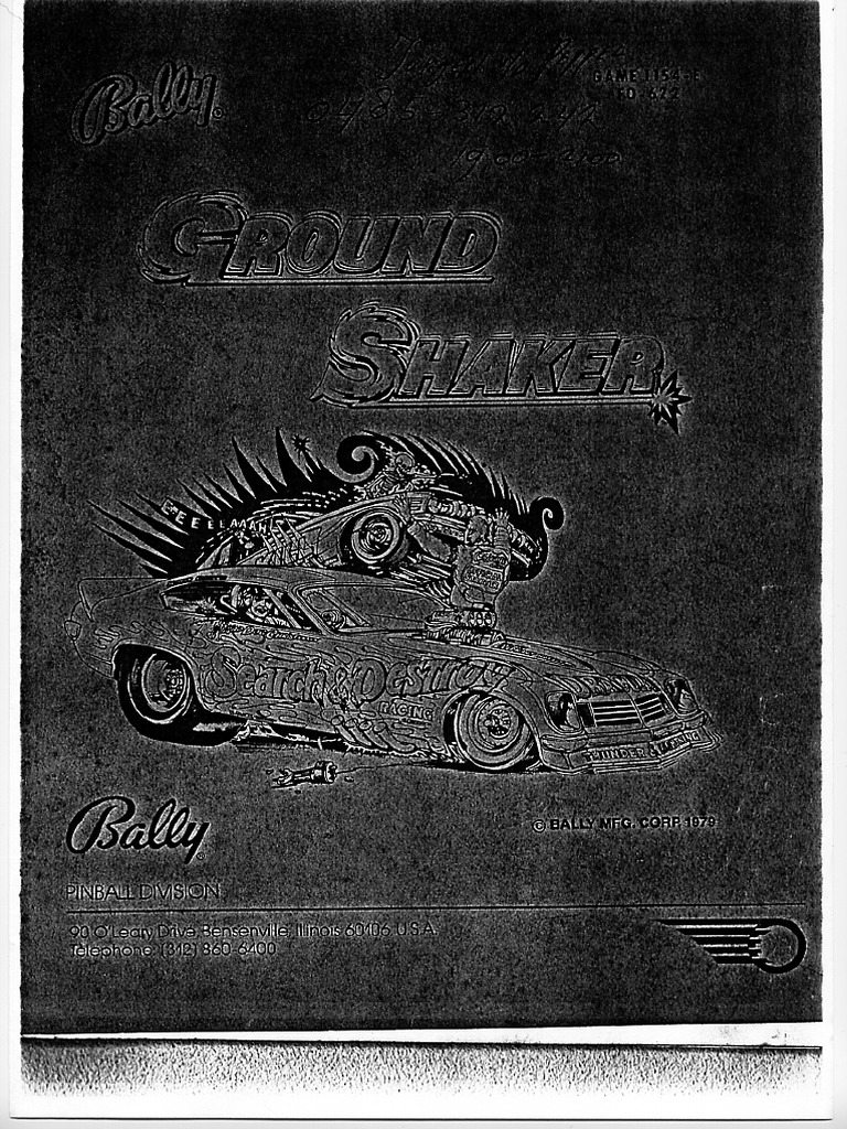 Bally 1980 Nitro Ground Shaker Manual | PDF
