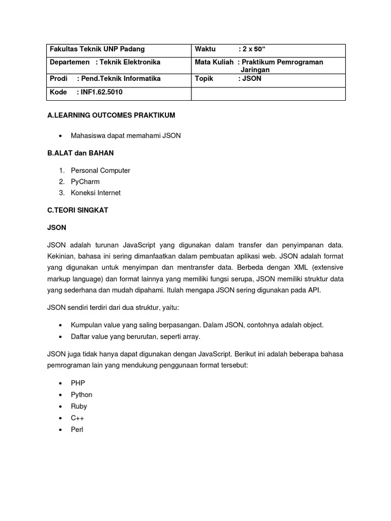 Jobsheet 2 - Praktikum Pemrograman Jaringan | PDF
