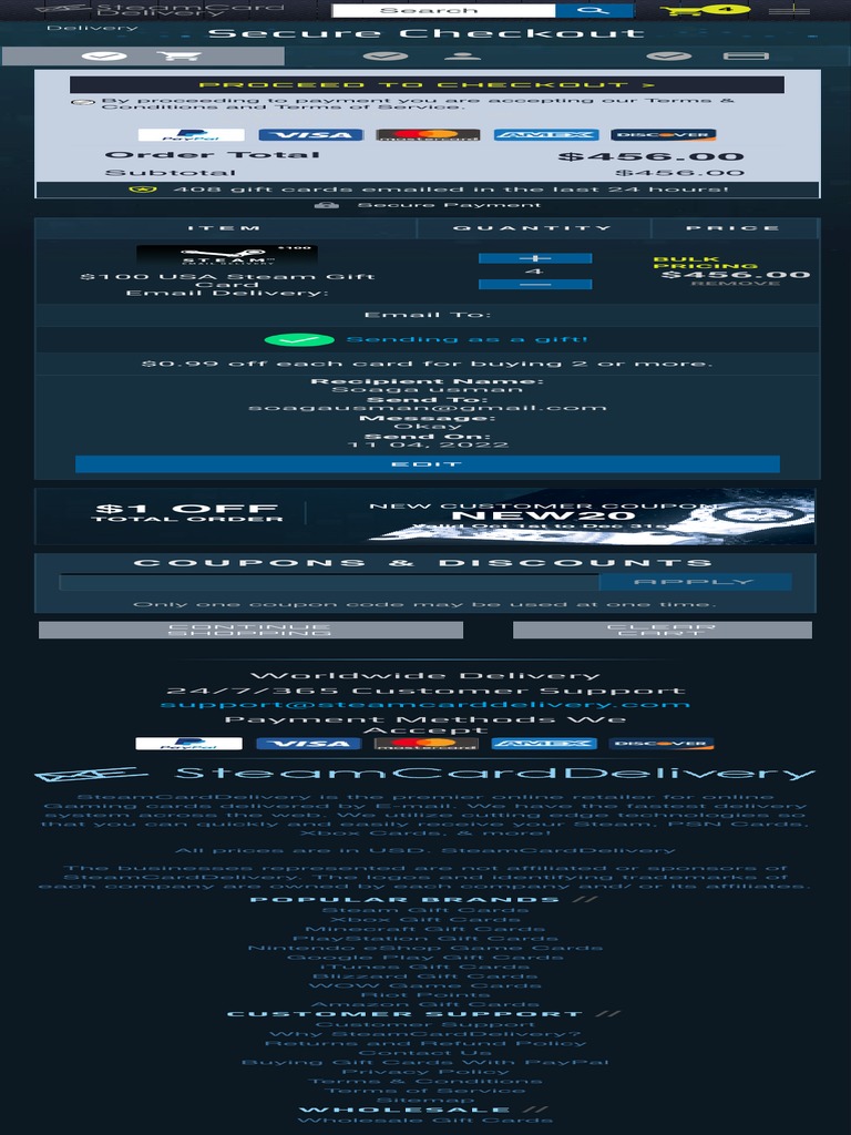 Complete Your Order Gift Cards Online | PDF | Online Shopping | Service Industries