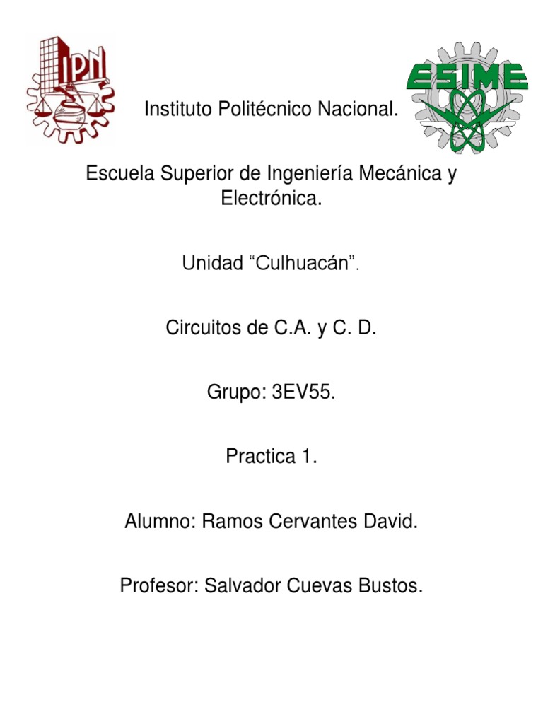 Practica 1 Pdf Red Eléctrica Resistencia Eléctrica Y Conductancia