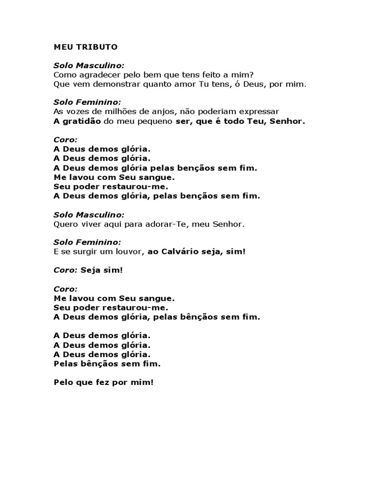 Meu Tributo - Letra | PDF