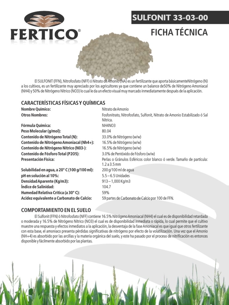 Fertico Sulfonit | PDF | Fertilizante | Nitrógeno