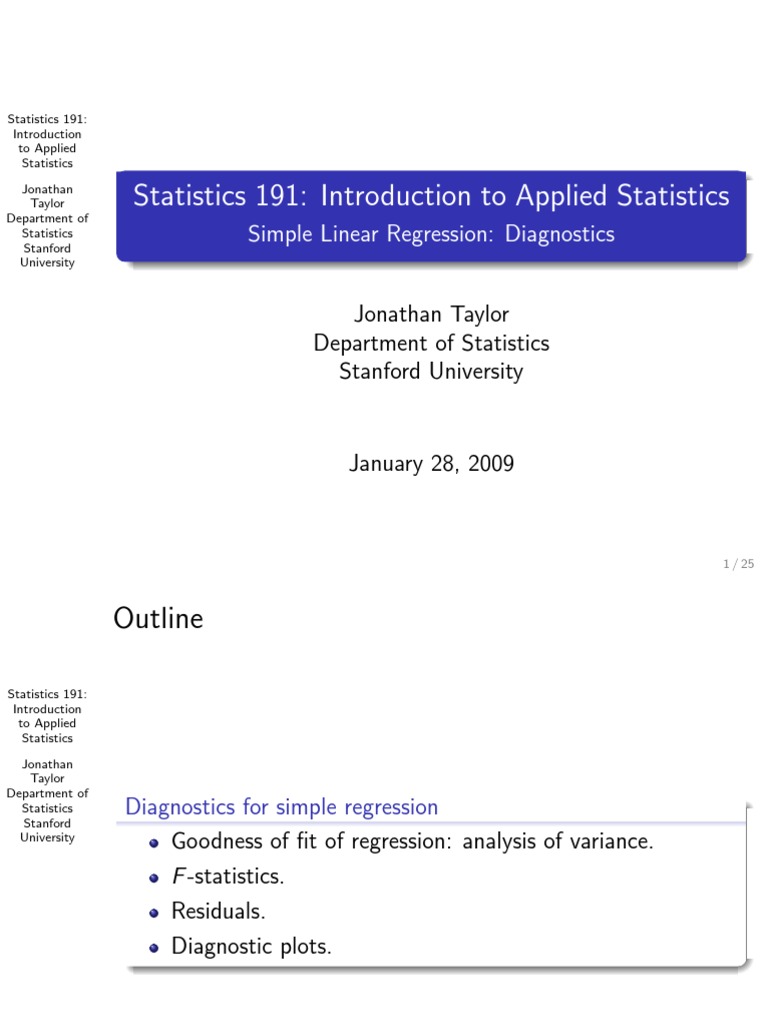 Statistics 191 Introduction To Applied Statistics Simple Linear