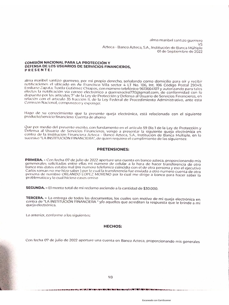 Formato de Queja | PDF