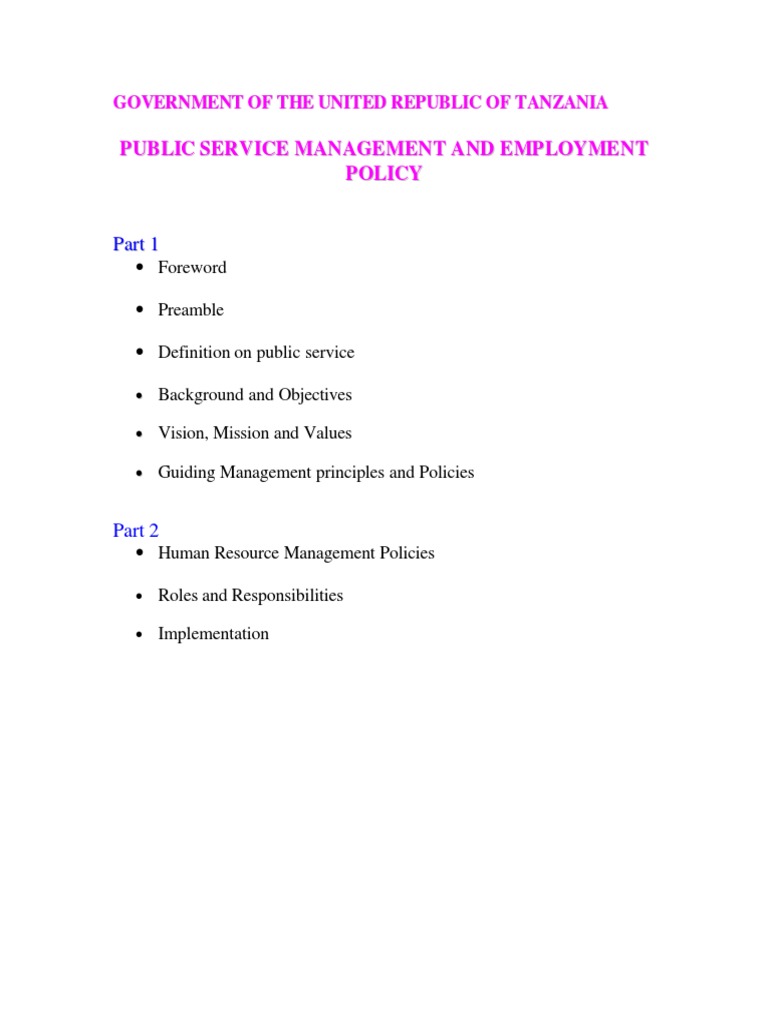 Public Service Management and Employment | PDF