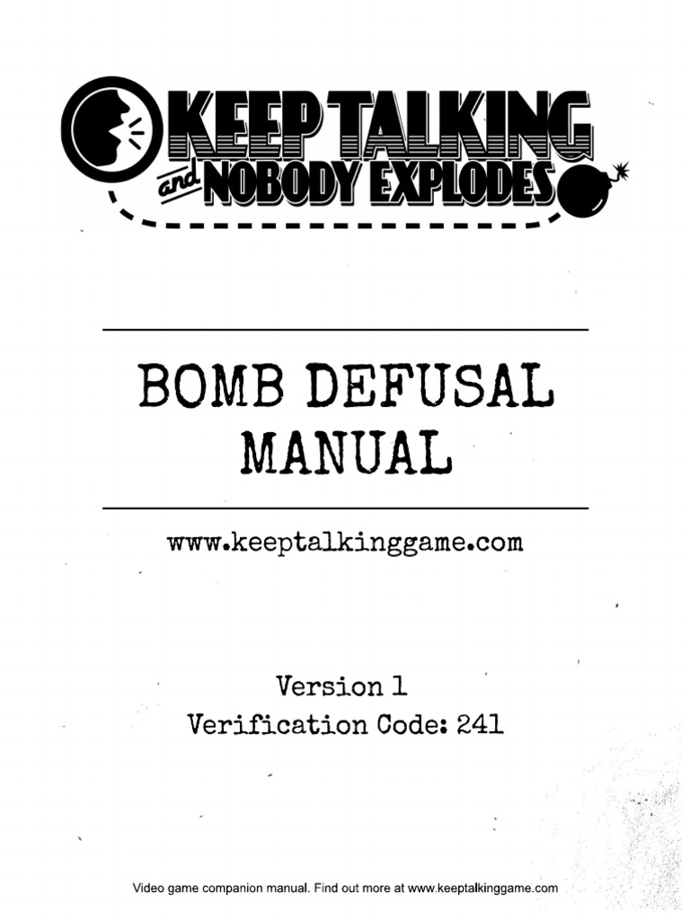 Bomb Defusal Manual | PDF