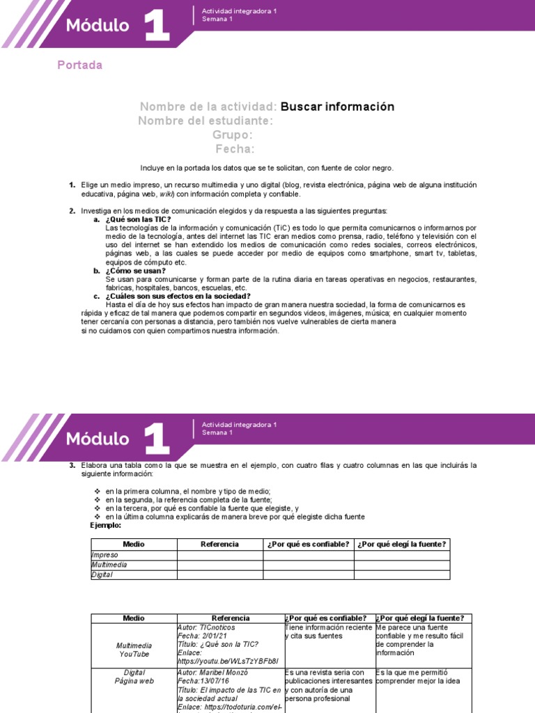 Actividad integradora 1 modulo 1 M1S1AI1 | PDF | Tecnología de información y comunicaciones ...