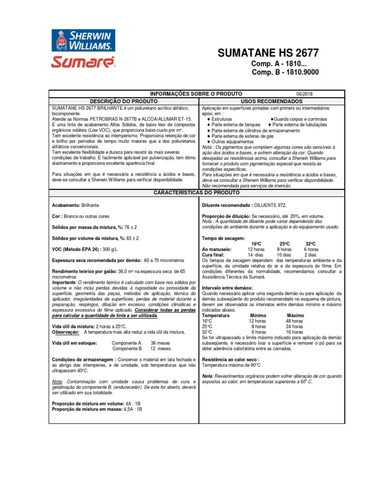 1810... 9000 - Sumatane HS 2677 | PDF | Tinta | Ciências Físicas
