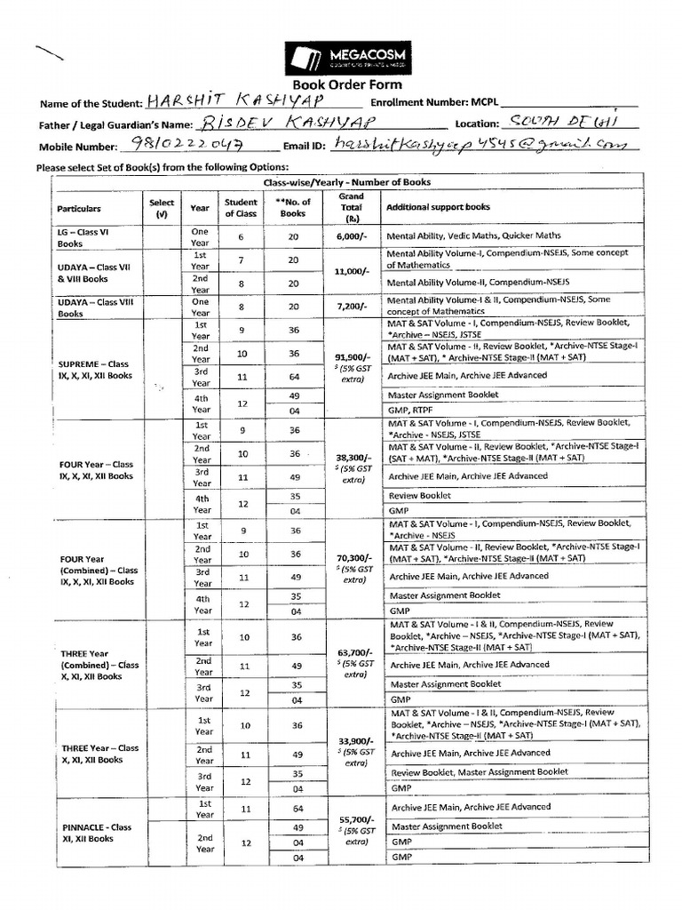 Megacosm FIITJEE | PDF