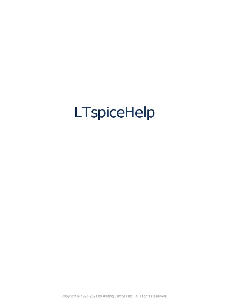 LTspice Help | PDF | Spice | Electrical Network