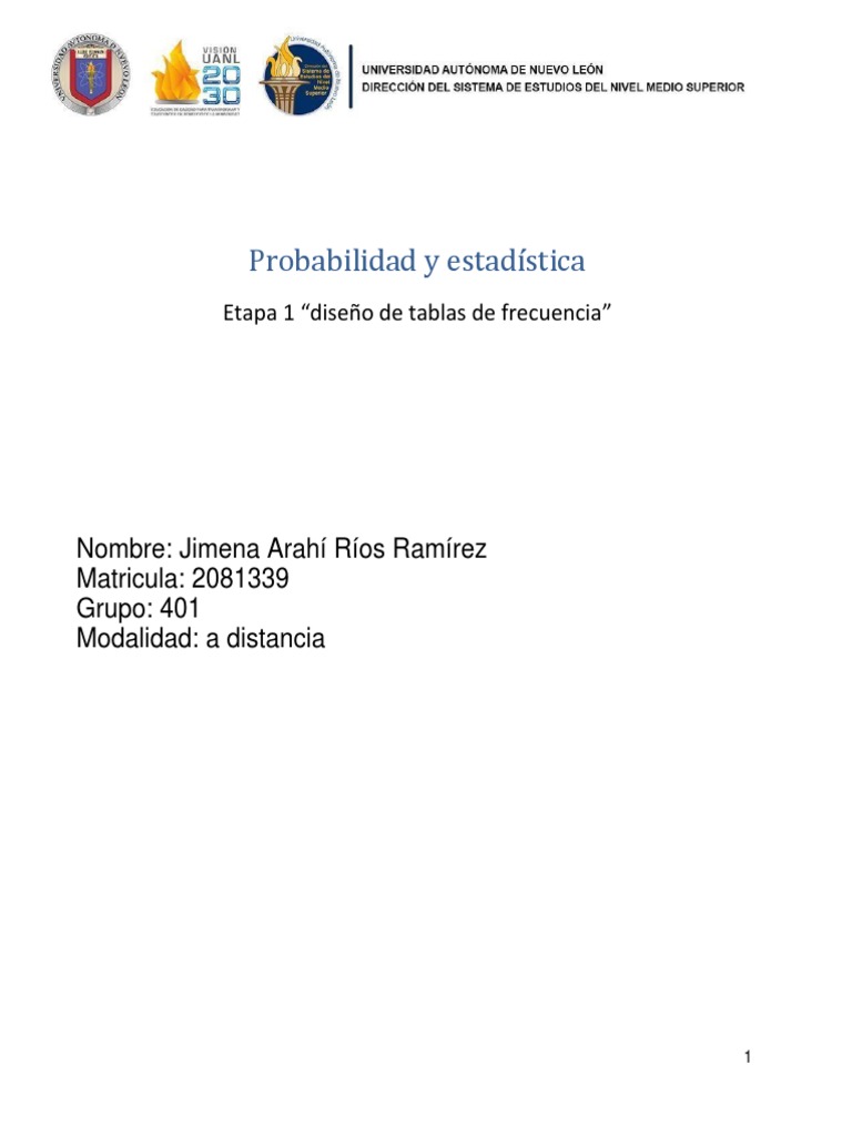JARR EV1 PyE | PDF | Estadísticas | Investigación cuantitativa