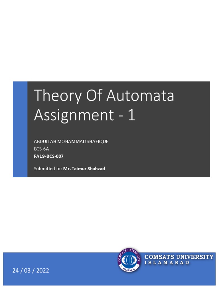 Theory of Automata Assignment | PDF | Linguistics | Cognitive Science