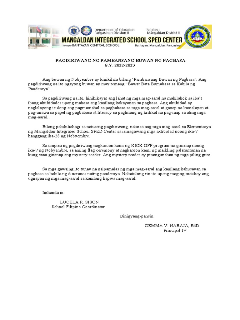 Missc-Narrative Buwan NG Pagbasa | PDF