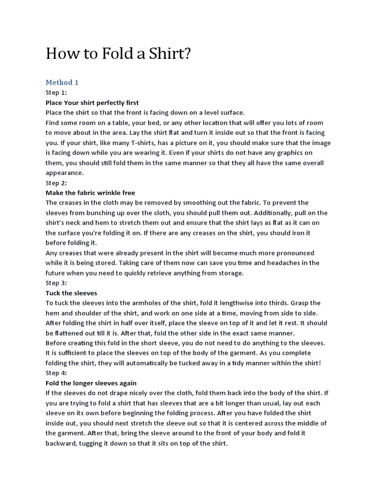 How To Fold A Shirt | PDF | Shirt | Clothing