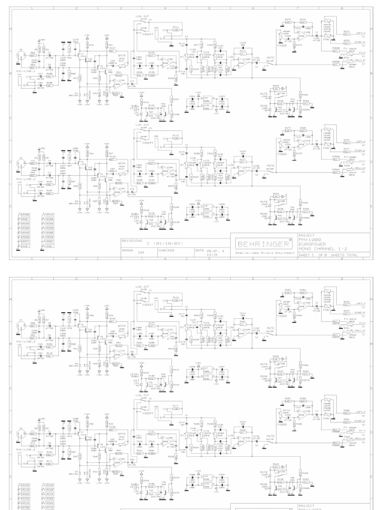 Behringer PMH 1000 C Schematic | PDF