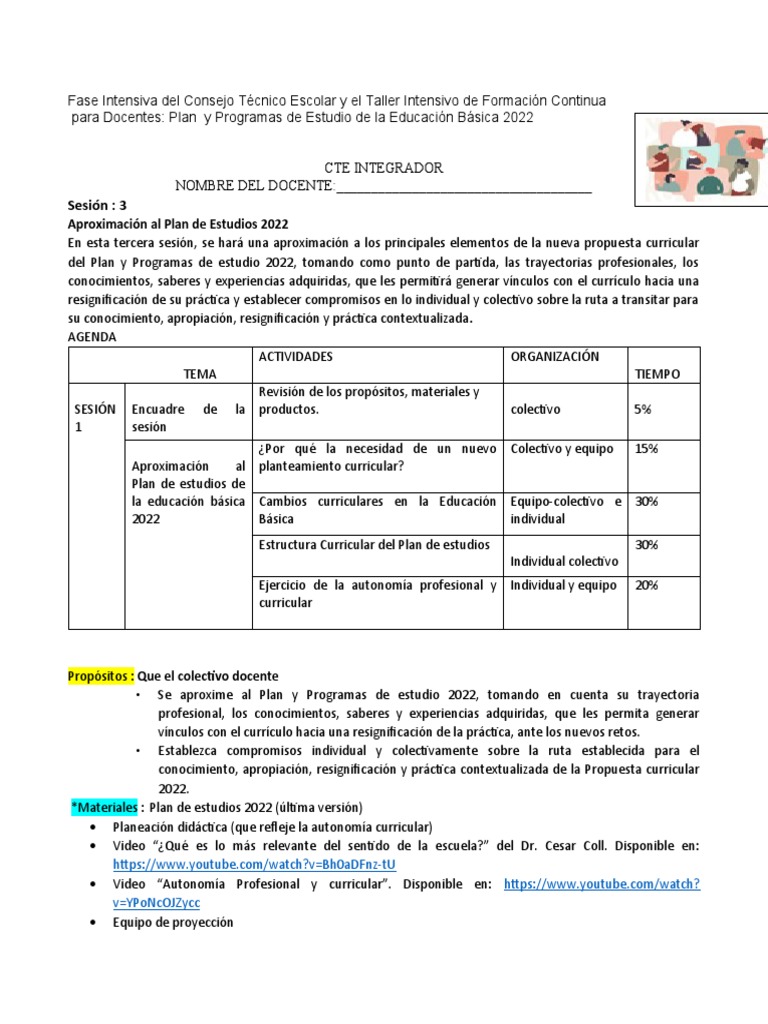 ACT - CTE INTENSIVO 3 y 4 | PDF | Plan de estudios | Método de enseñanza