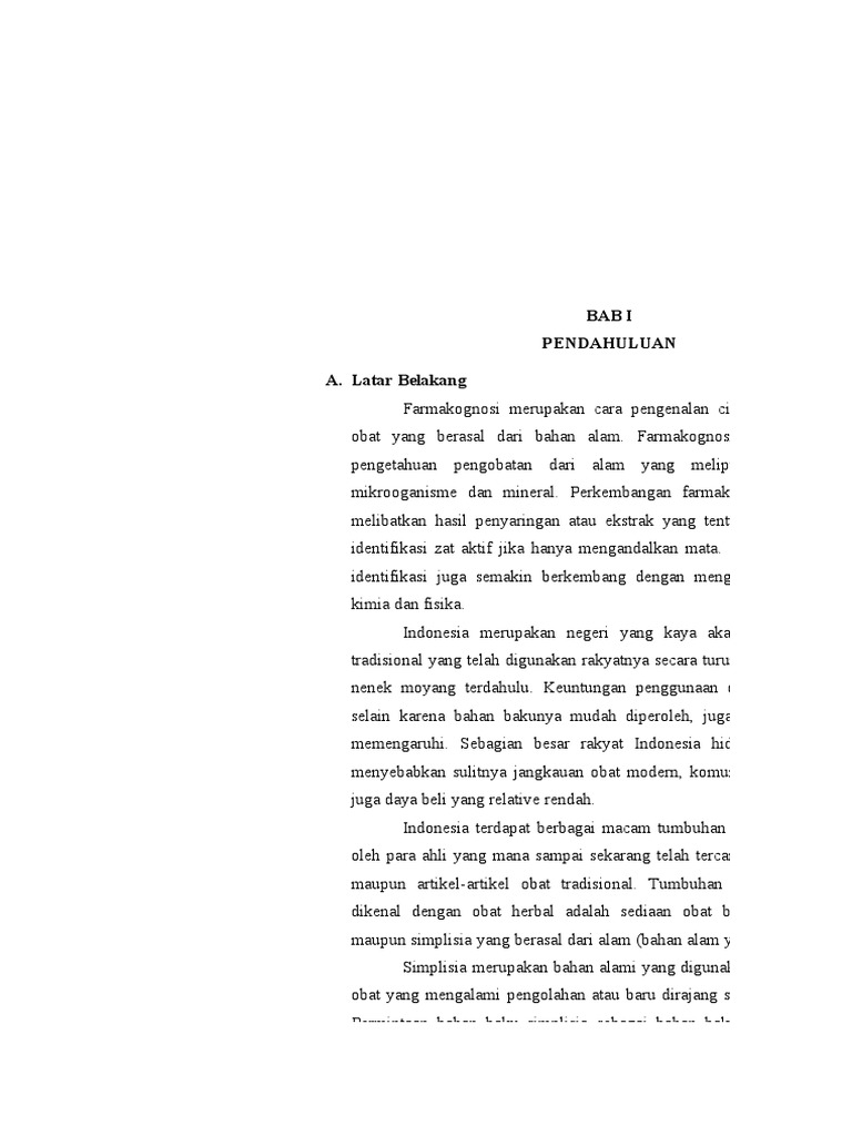 Farmakognosi dan Simplisia Herbal | PDF