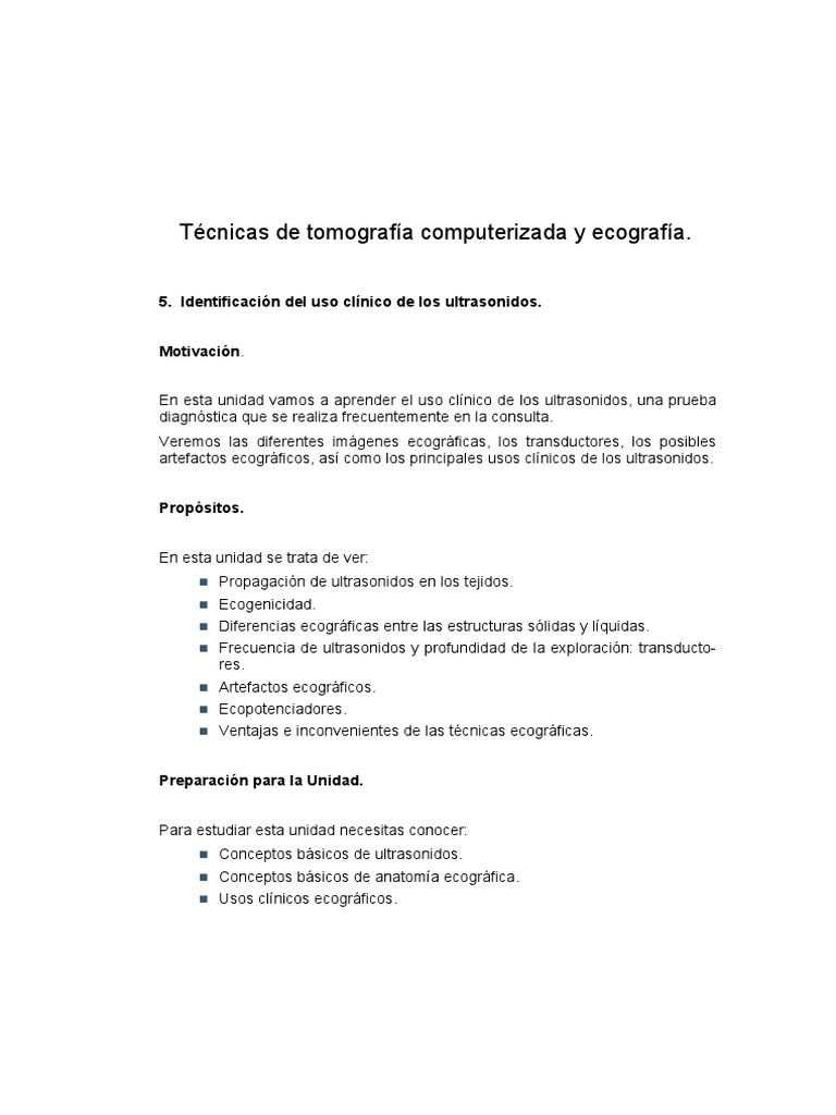 Contenido Teórico UD5 | PDF | Ultrasonido | Ultrasonido médico