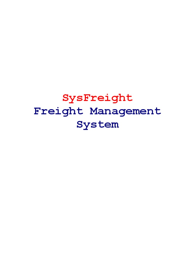 SysFreight Brochure | PDF | Invoice | Voucher