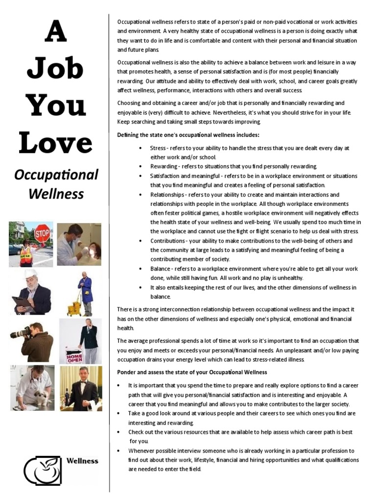 Occupational Wellness | PDF | Contentment | Psychology