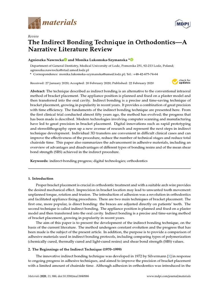 Indirect Bonding | PDF | Orthodontics | Adhesive