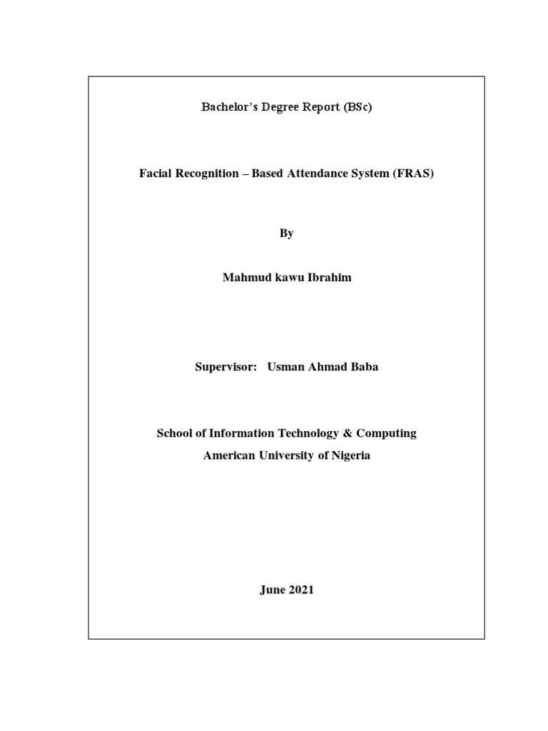 Facial Recognition Attendance System Report | PDF | Computing | Systems Engineering