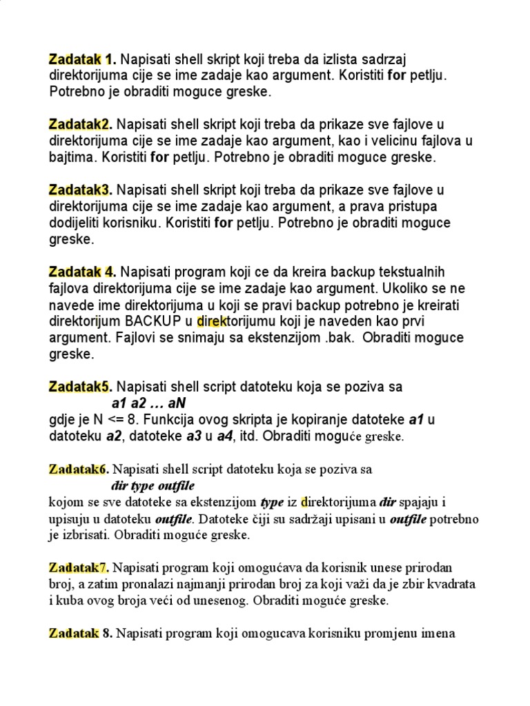 Zadaci Shell | PDF