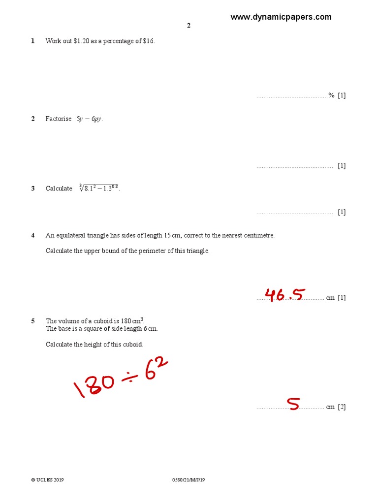 2019 Solved | PDF | Triangle | Elementary Mathematics