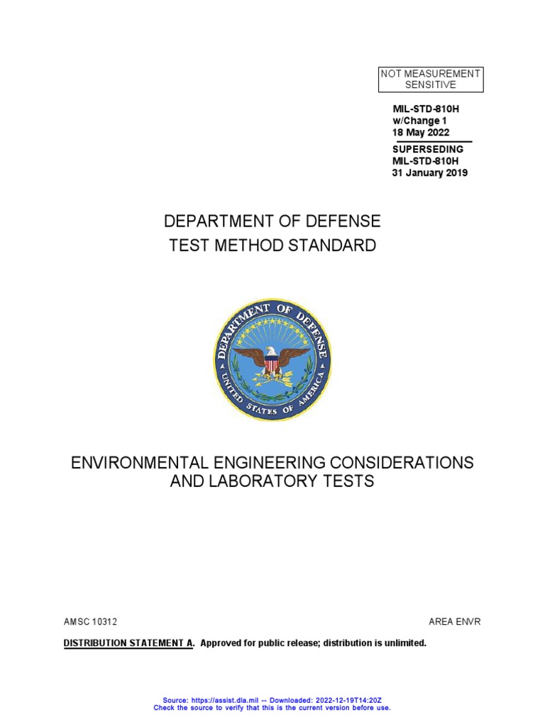 Mil-Std-810 Rev H c1 | PDF | Science | Engineering