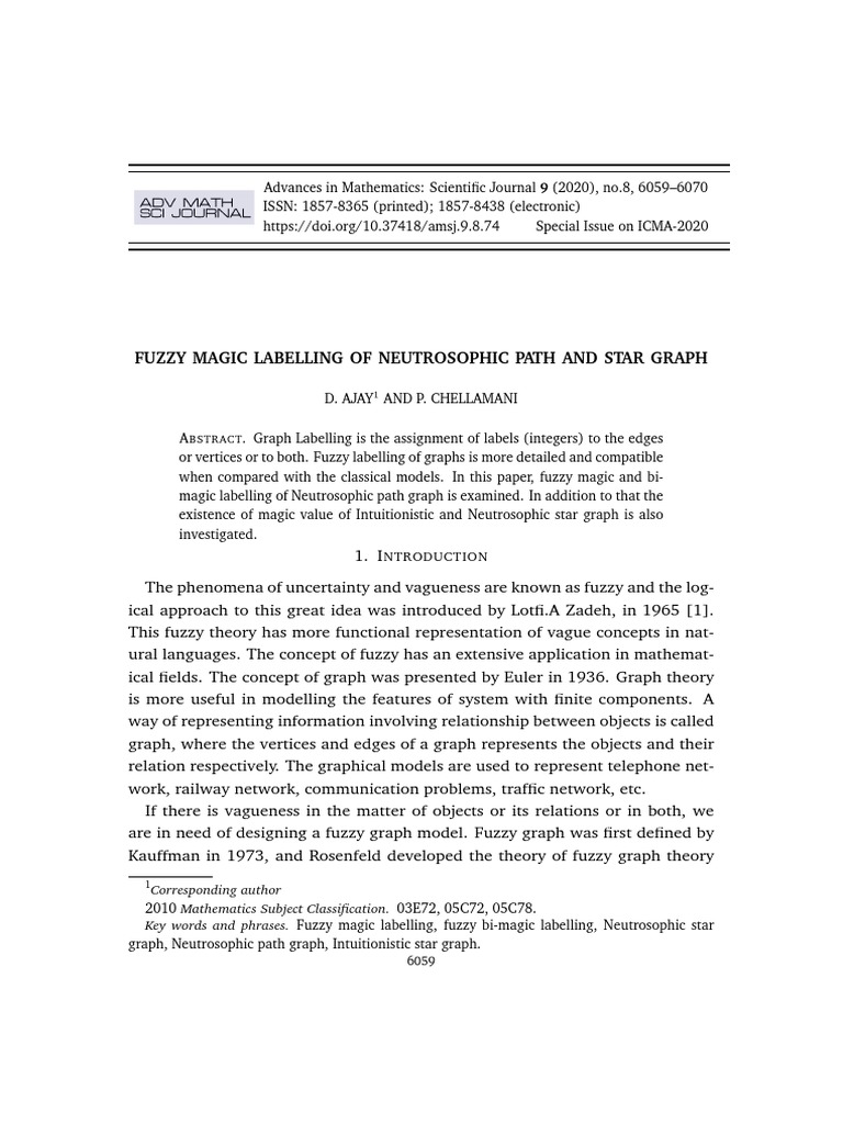 Fuzzy Magic Labelling of Neutrosophic Path and Star Graph | Download Free PDF | Fuzzy Logic ...
