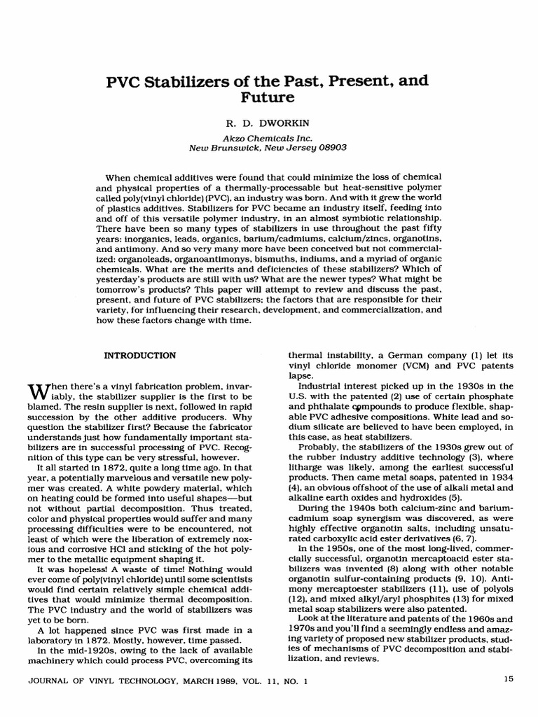 001 - PVC Stabilizers of The Past, Present, and Future | PDF ...