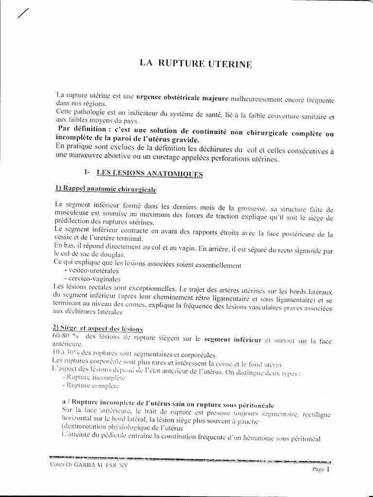 Rupture Uterine | PDF