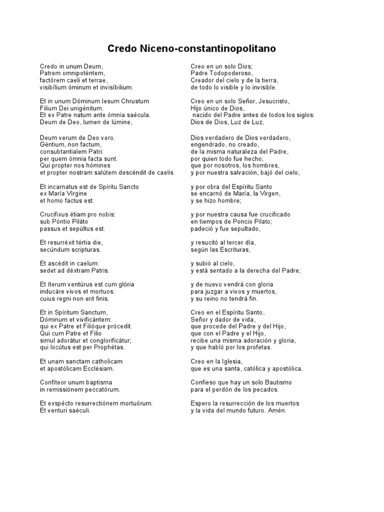 Credo Niceno | PDF | espíritu Santo | Metafísica De La Religión