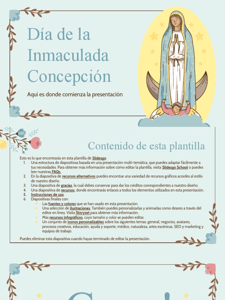 Immaculate Conception Day by Slidesgo | PDF