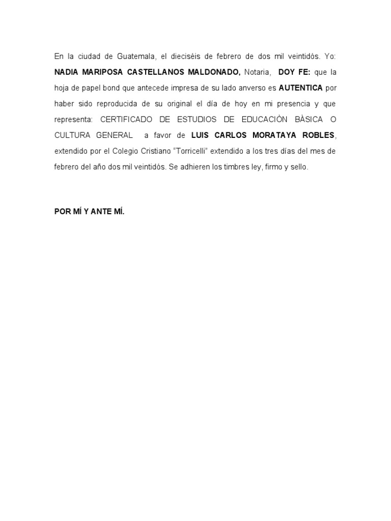 Autentica de Dpi | PDF