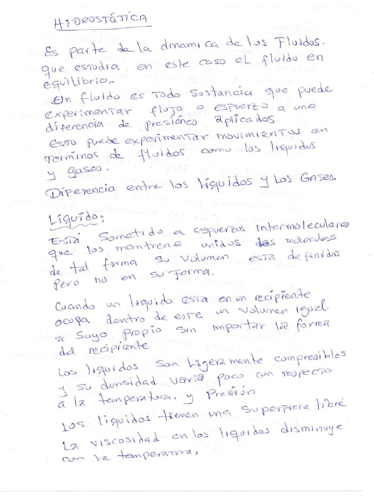 Teor Hidrostatica | PDF