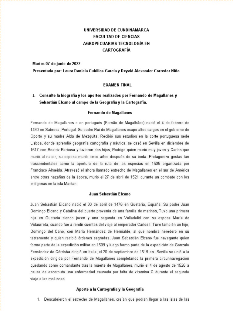 Examen Final de Geografia General-Laura Cubillos y Deyvid Corredor. | PDF