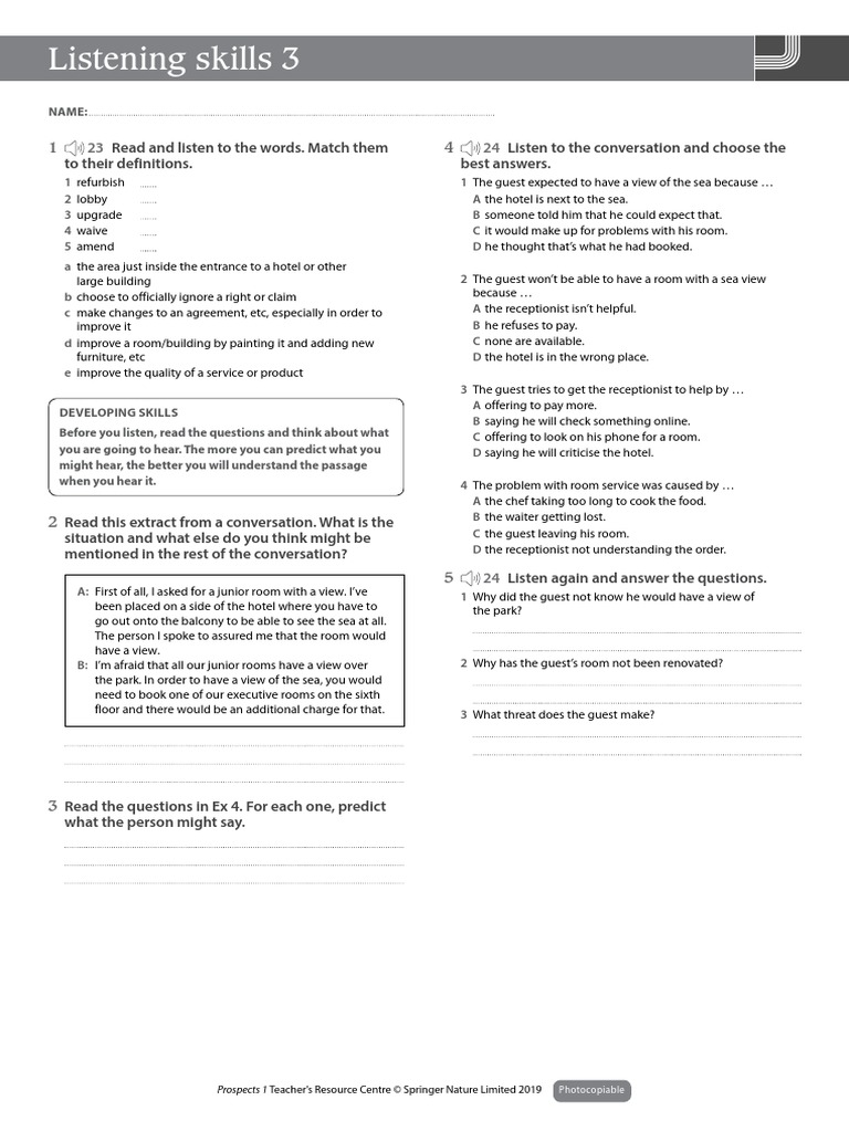 FP1 Listening Skills 3 | PDF